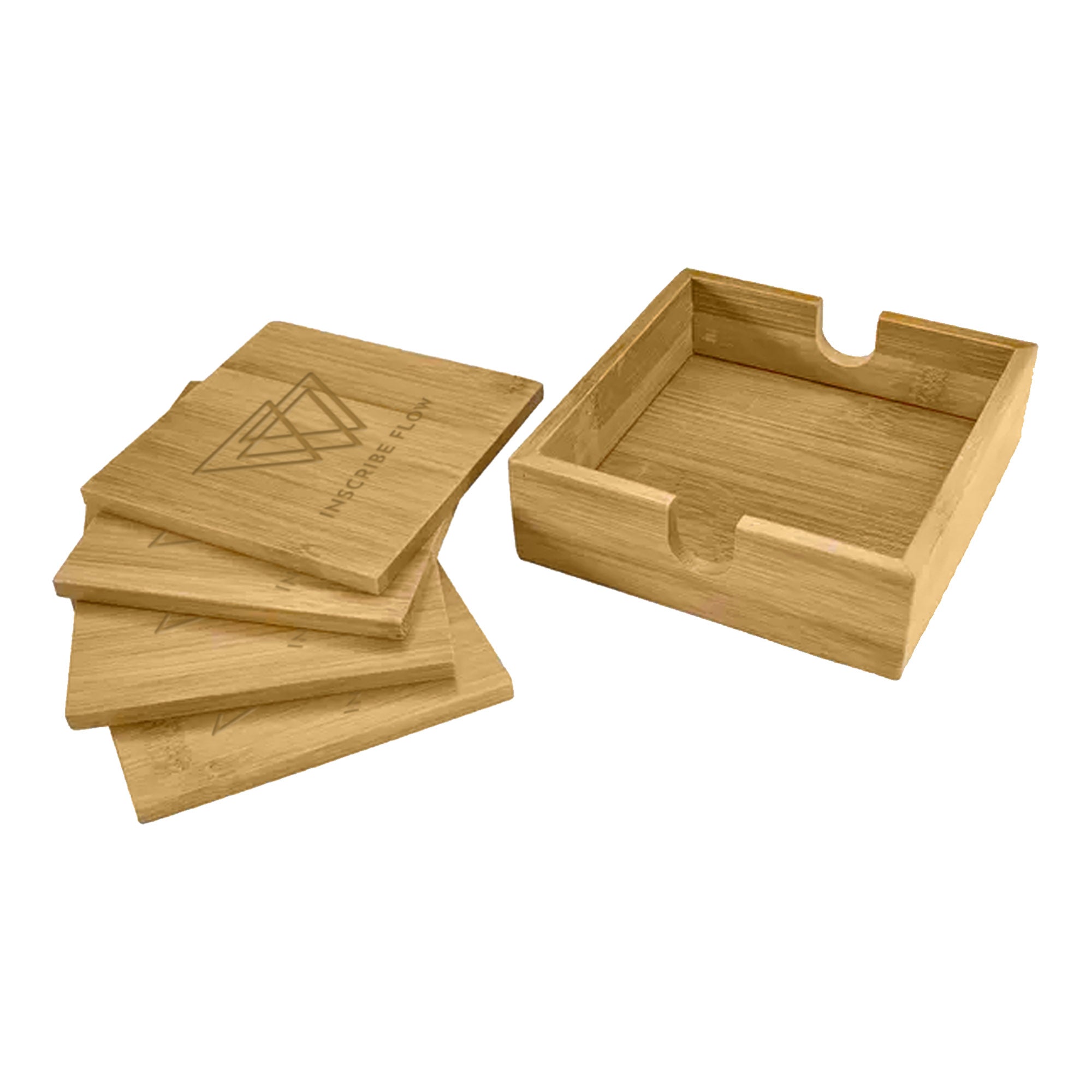 Custom Branded Madake Bamboo Coaster | Printed With Logo