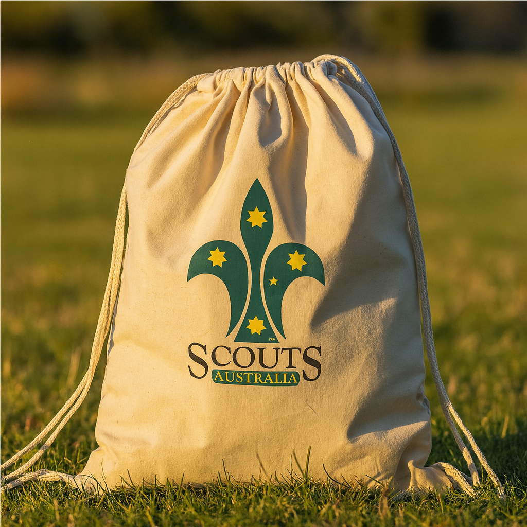 Custom Branded Calico Drawstring Bag | Printed With Logo