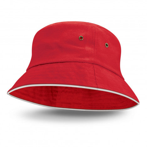Custom Branded Bondi Bucket Hat - White Sandwich Trim | Printed With Logo